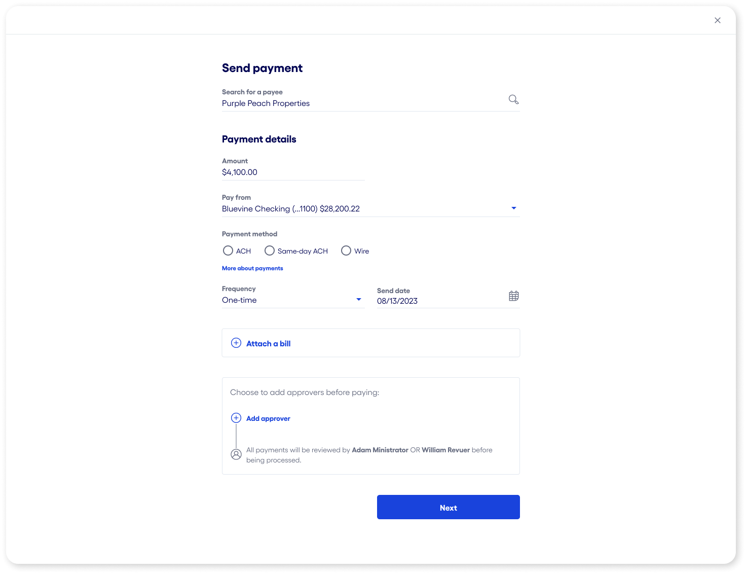 How do I send an ACH payment?
