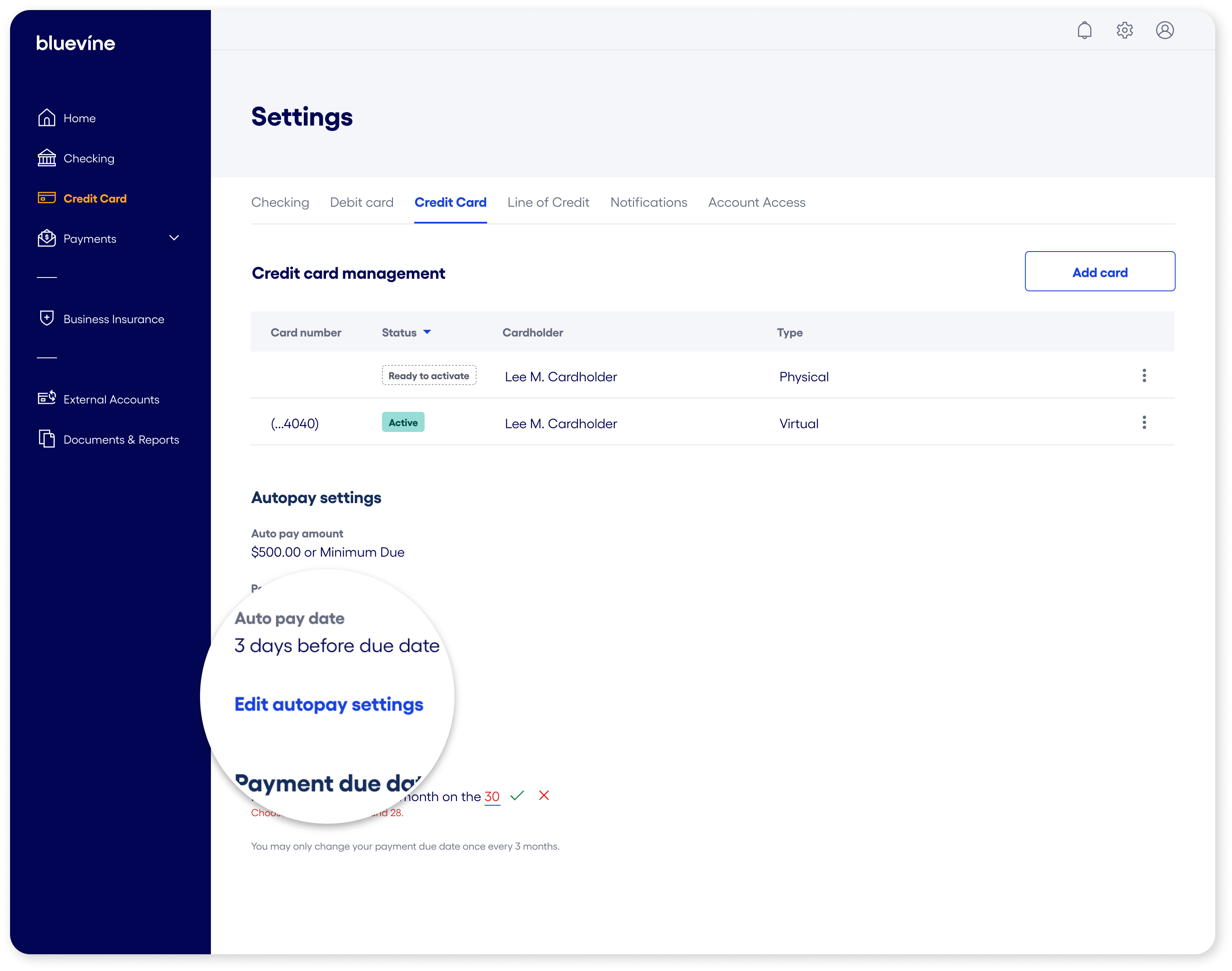 How do I manage my credit card payments?