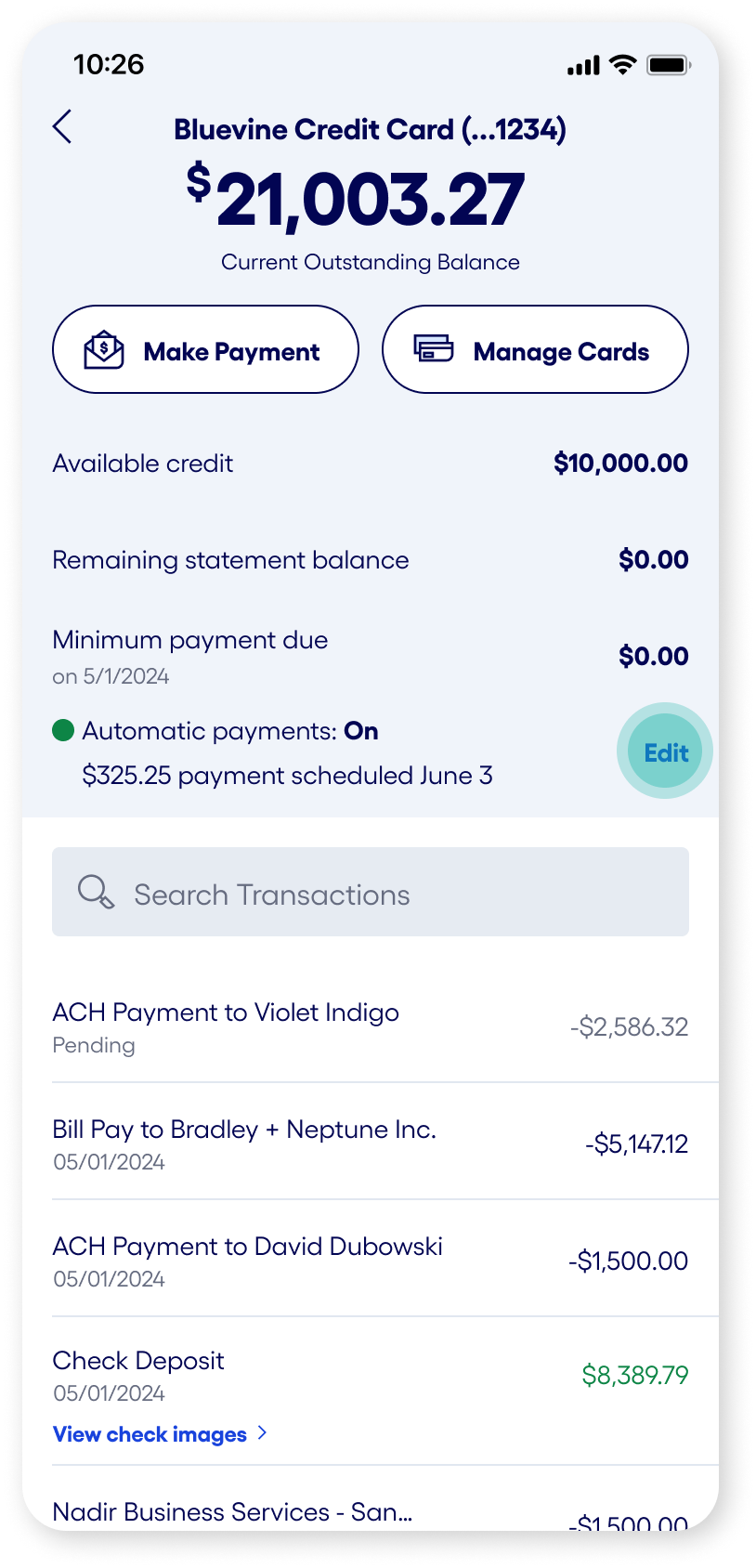 How do I manage my credit card payments?