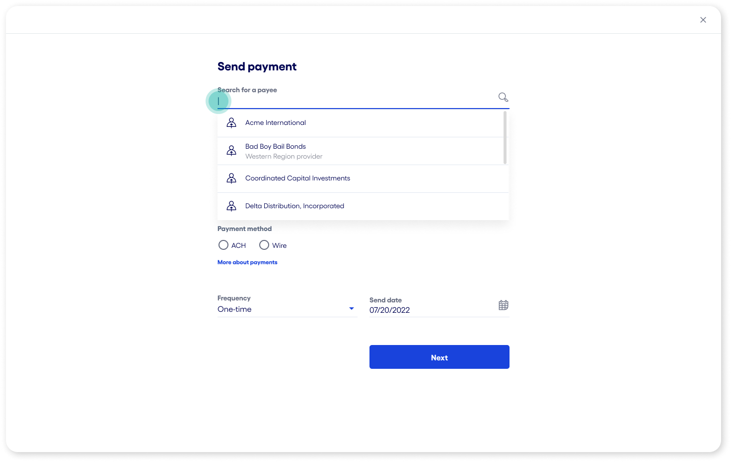 How do I send a wire payment?