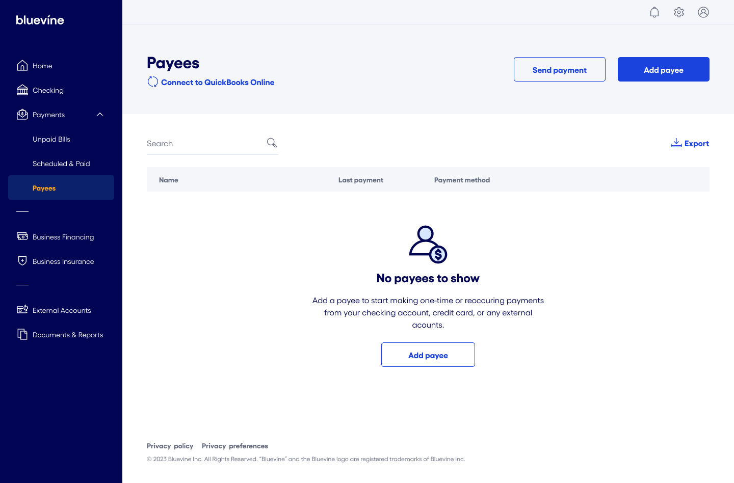 How do I add and manage payees?