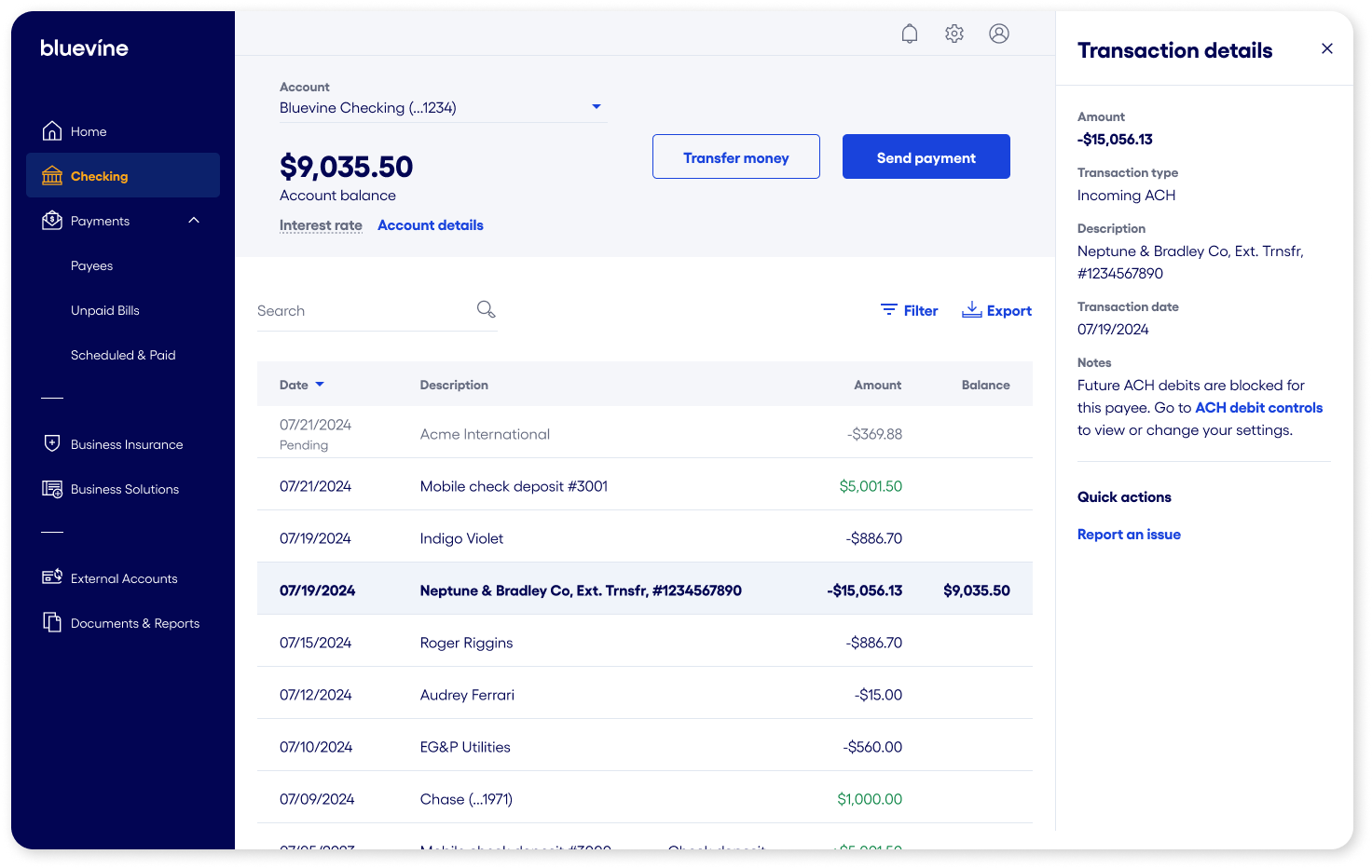 How do I manage my ACH debit controls?